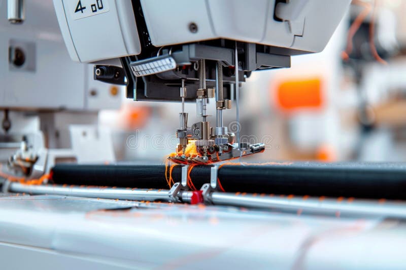 Rocket Picture Production White Automatic Sewing Machine in Close Up ...