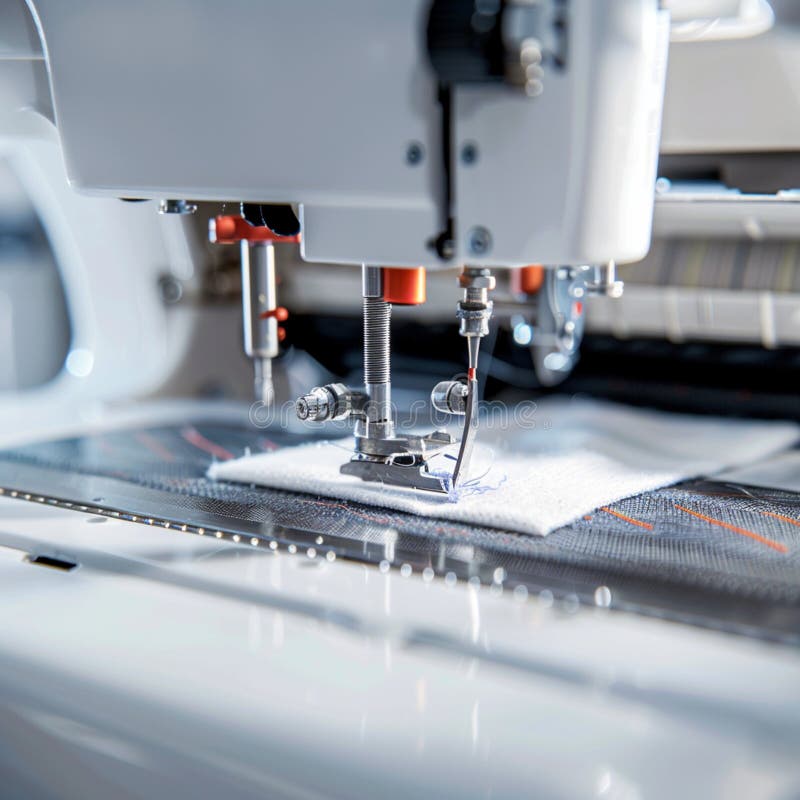 Rocket Picture Production White Automatic Sewing Machine in Close Up ...