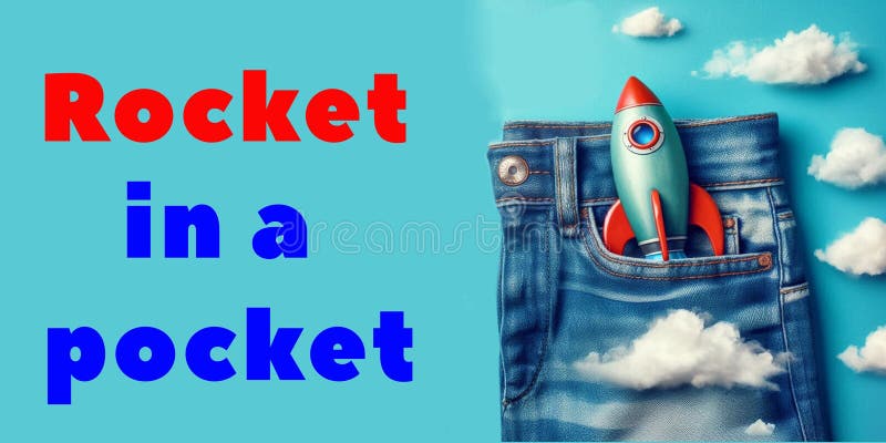 Rocket in a Pocket 3d Illustration Render Stock Illustration ...