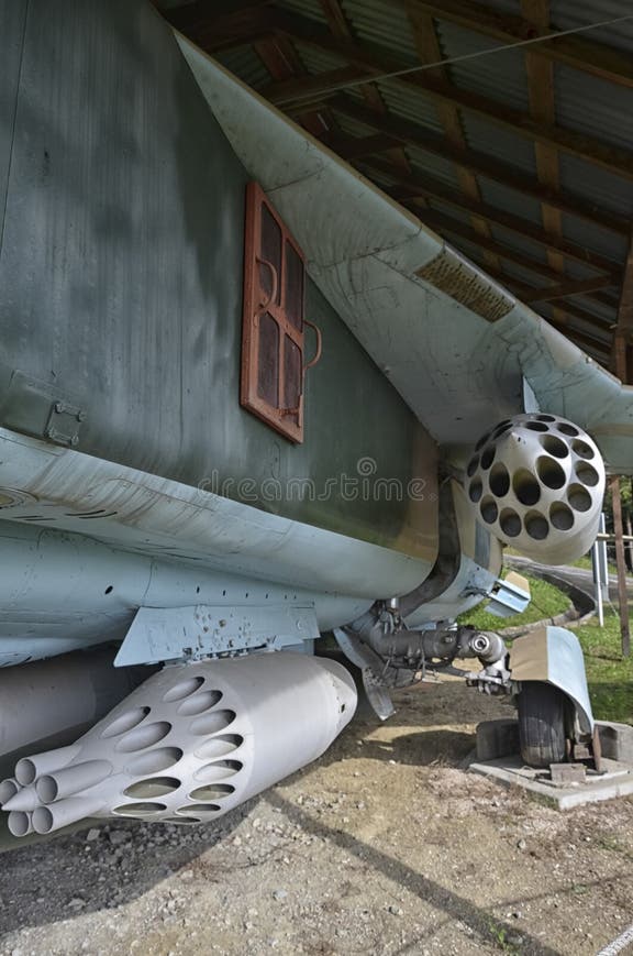 The Rocket Pods of the MiG-23 Stock Image - Image of flogger, bomber ...