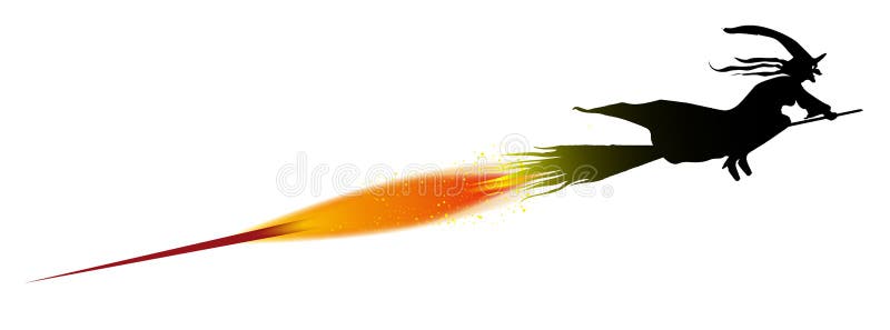 Rocket Powered Flying Witch Isolado Ilustração do Vetor - Ilustração de ...