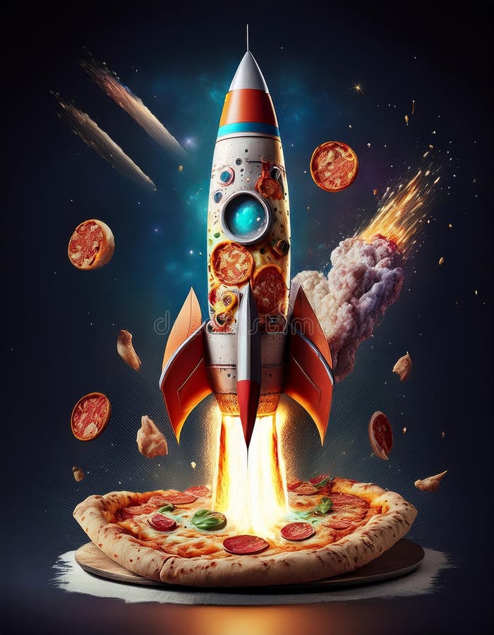 A Rocket Powered by Pizza Launches into Space, Creating an Imaginative ...