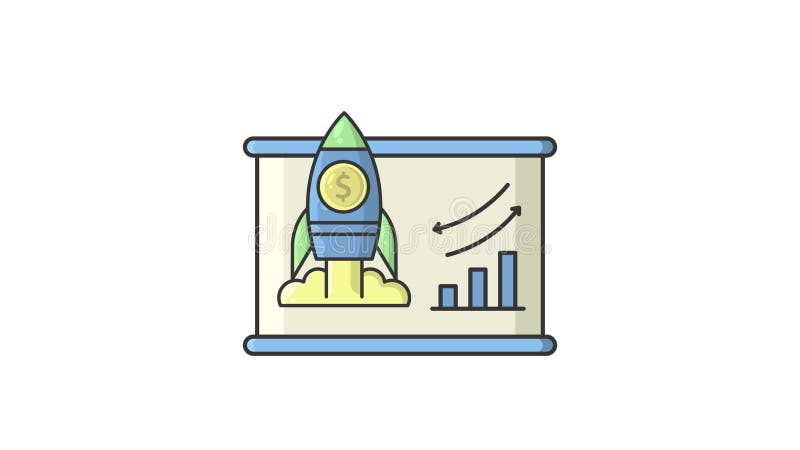Rocket Presentation Chart for Business Animated Icon Alpha Channel ...