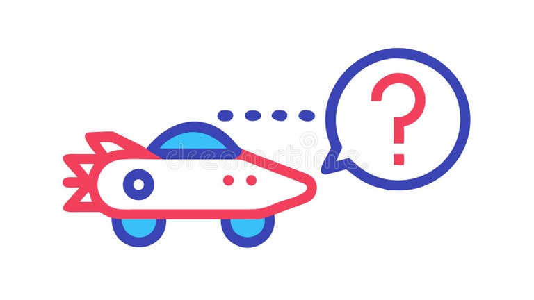 Rocket with Question Mark, Space Mystery, Unknown Exploration, Vector ...