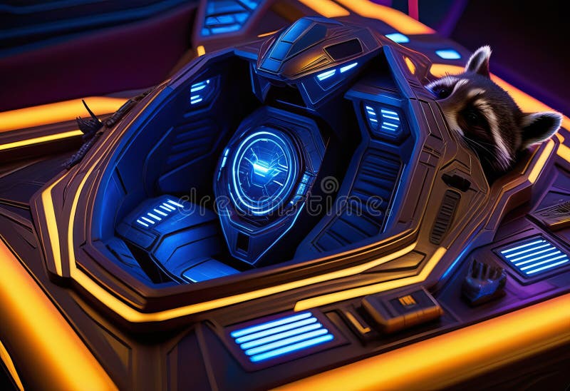 Rocket Raccoon and Groot Soar in 3D Space Adventure Stock Illustration ...