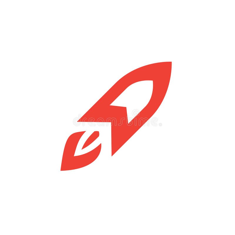 Rocket Red Icon on White Background. Red Flat Style Vector Illustration ...