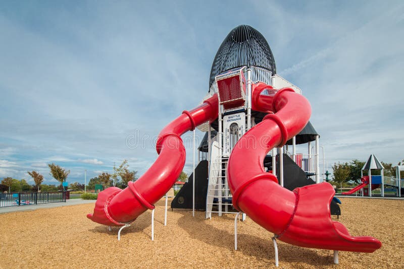 Rocket and Red Playground stock photo. Image of exercise - 71778528