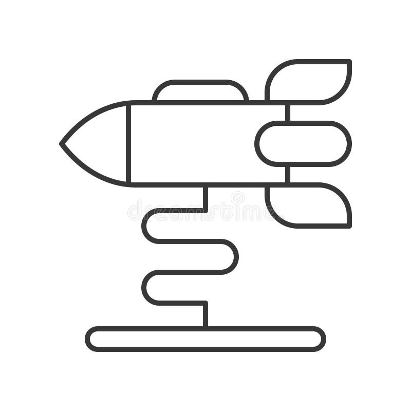 Rocket Ride Vector Icon, Amusement Park Related Line Style Stock Vector ...