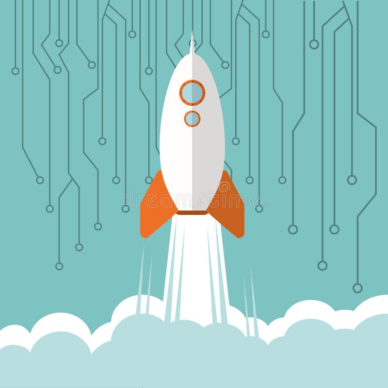 Rocket with Science Related Icons Image Stock Illustration ...