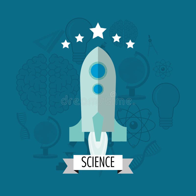 Rocket with Science Related Icons Image Stock Illustration ...