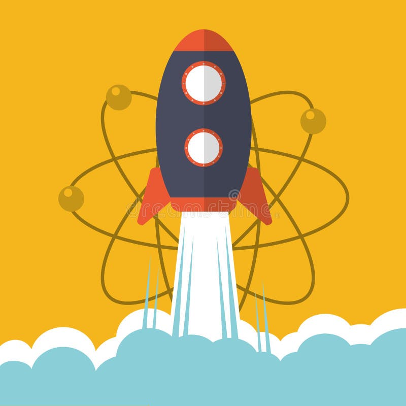 Rocket with Science Related Icons Image Stock Illustration ...