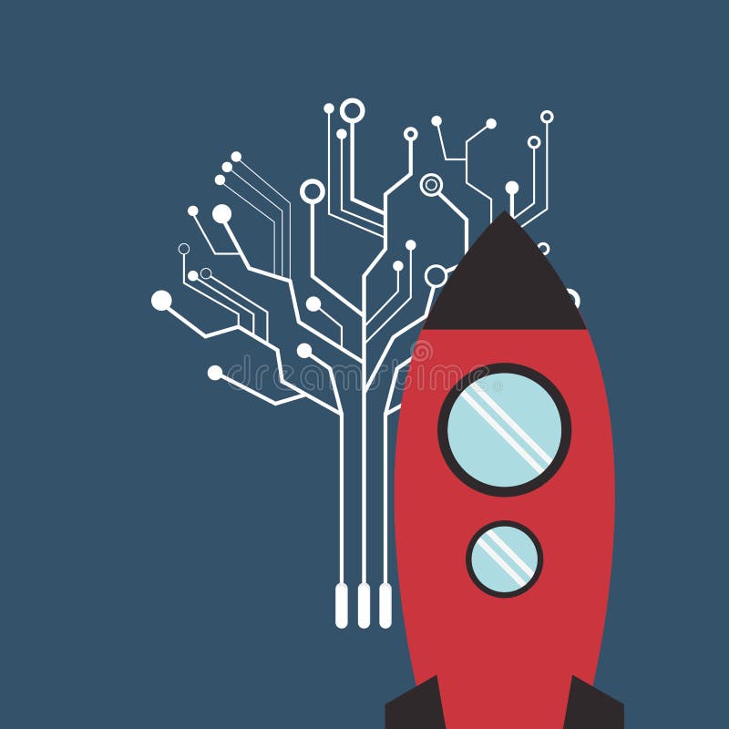 Rocket with Science Related Icons Image Stock Illustration ...