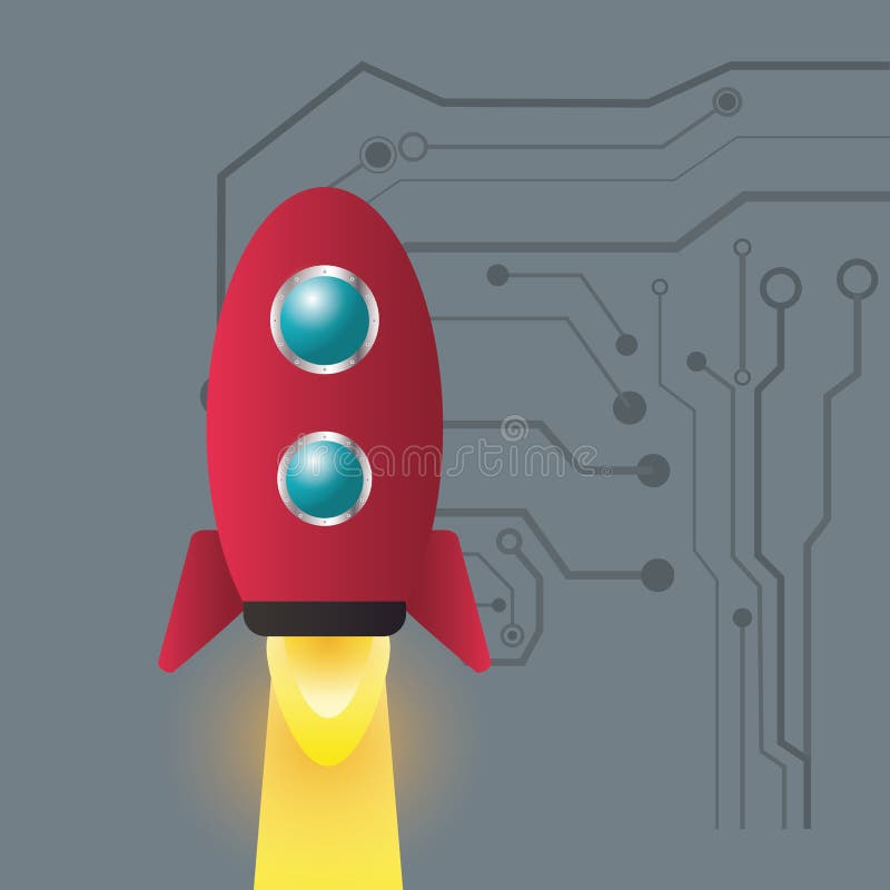 Rocket with Science Related Icons Image Stock Illustration ...