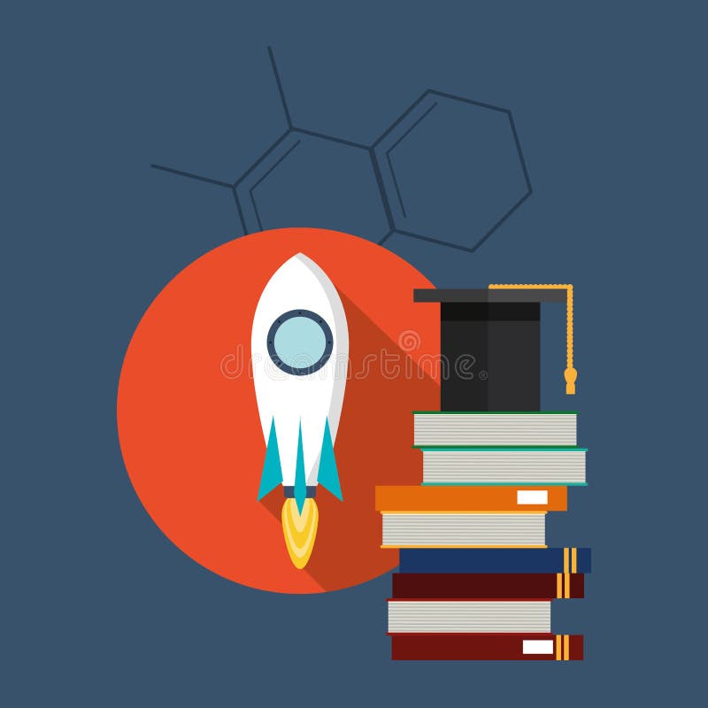 Rocket with Science Related Icons Image Stock Illustration ...