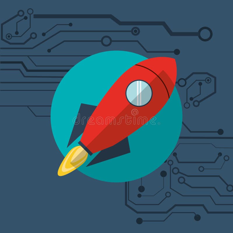 Rocket with Science Related Icons Image Stock Illustration ...