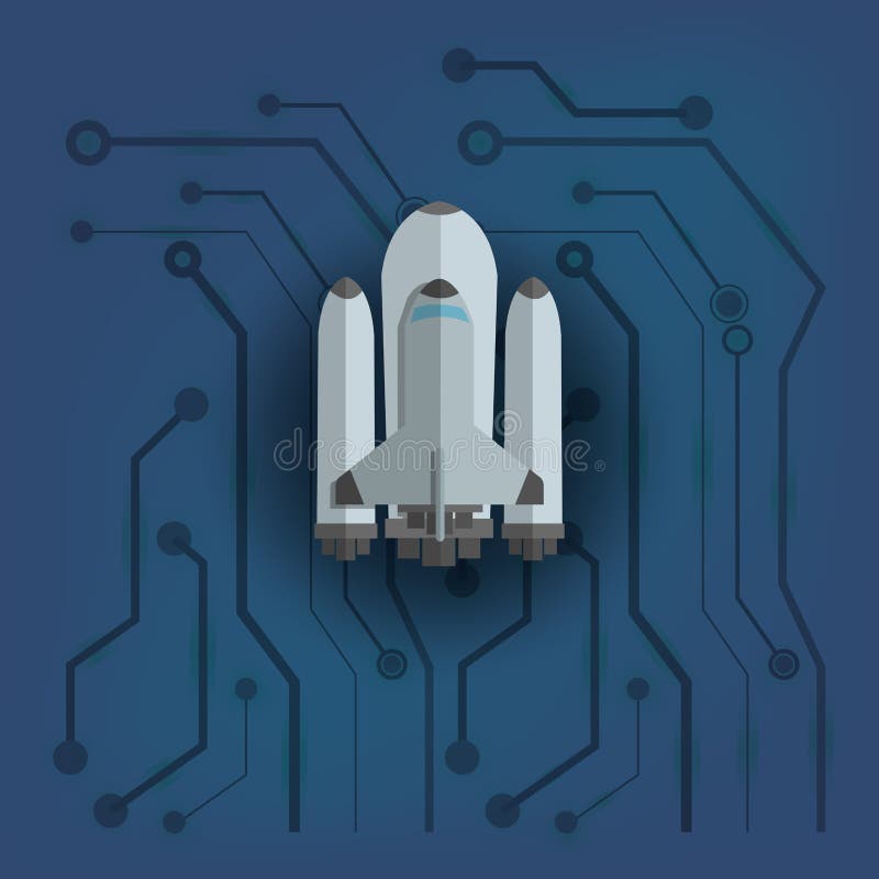 Rocket with Science Related Icons Image Stock Illustration ...