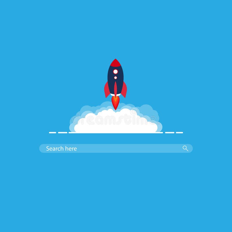 Rocket Search Bar. Super Fast Web Search Stock Vector - Illustration of ...