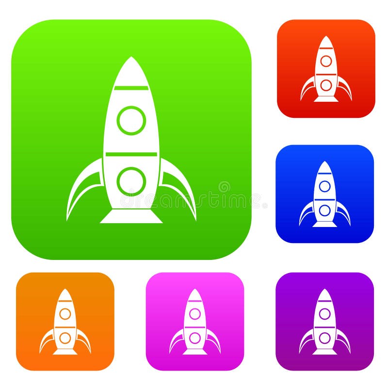Rocket set collection stock vector. Illustration of retro - 97768764