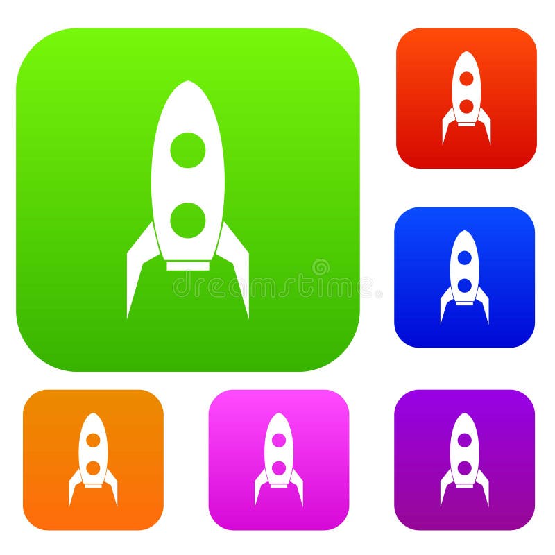 Rocket set collection stock vector. Illustration of planet - 97768931