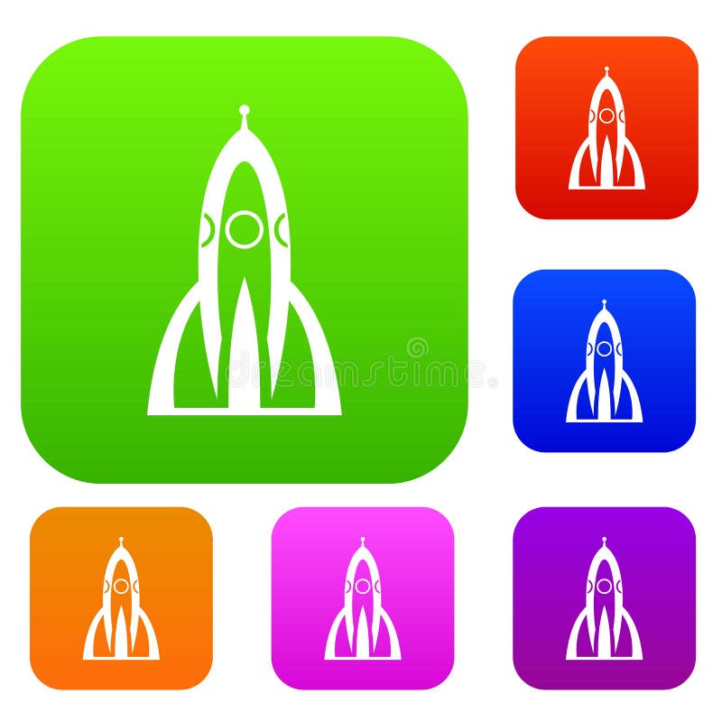Rocket set collection stock vector. Illustration of icon - 97768952