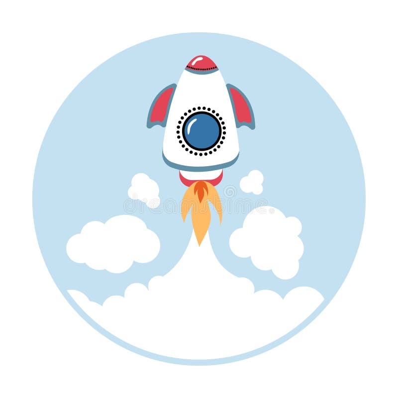 Rocket Ship in a Flat Style. Vector Illustration Flying Cartoon ...