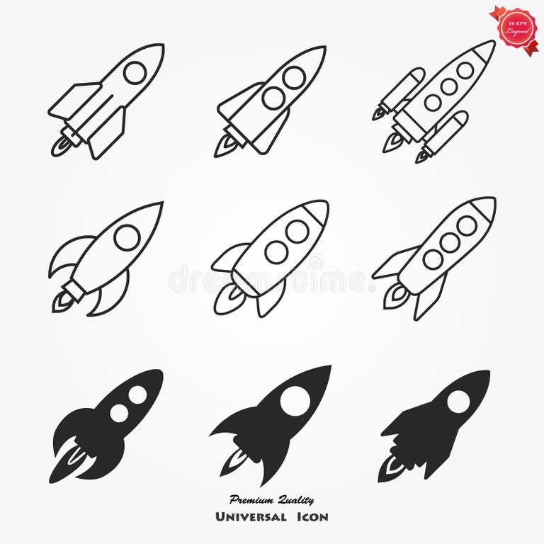 Rocket Launch Icon, Vector Illustration Style is Flat Iconic Symbol ...