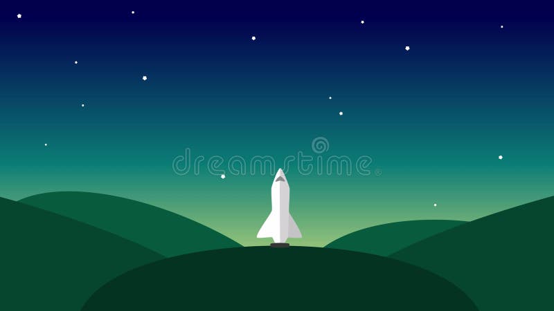 Rocket Ship Rocket Launch Flying through Space Animation. Cartoon ...