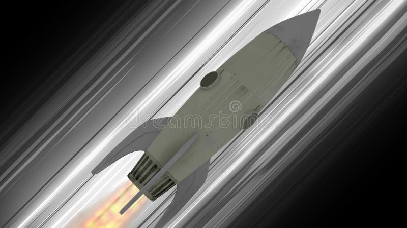 Rocket Ship Flying through Space. Diagonal Anime Speed Lines Stock ...
