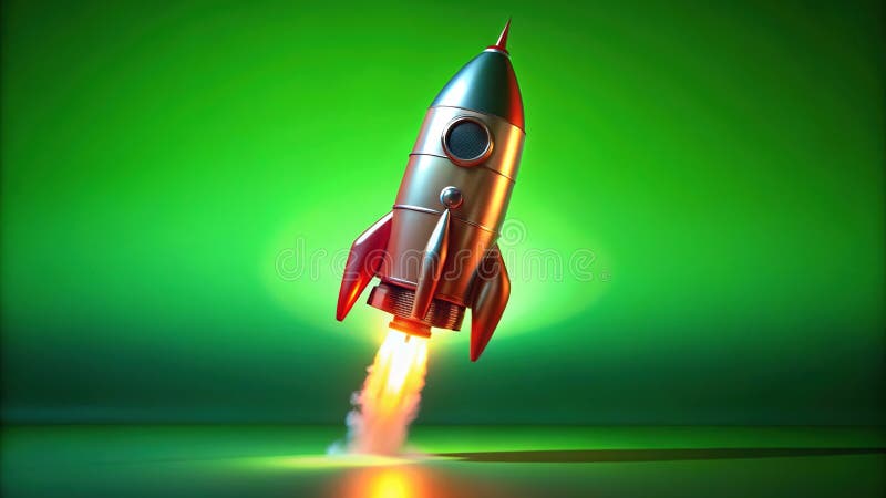 Rocket Ship Green Screen Vector Image Customizable Spacecraft for ...