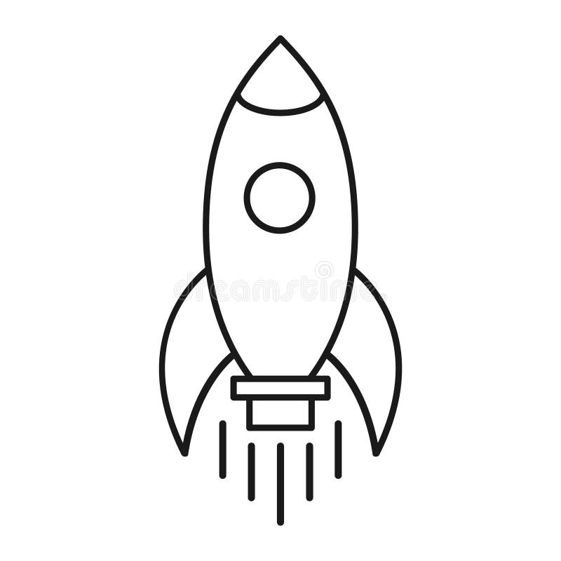 Rocket Ship Icon Isolated on White Background. Travel Illustration ...