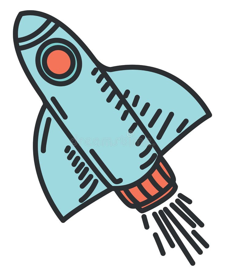 Rocket ship, icon stock vector. Illustration of symbol - 260370847