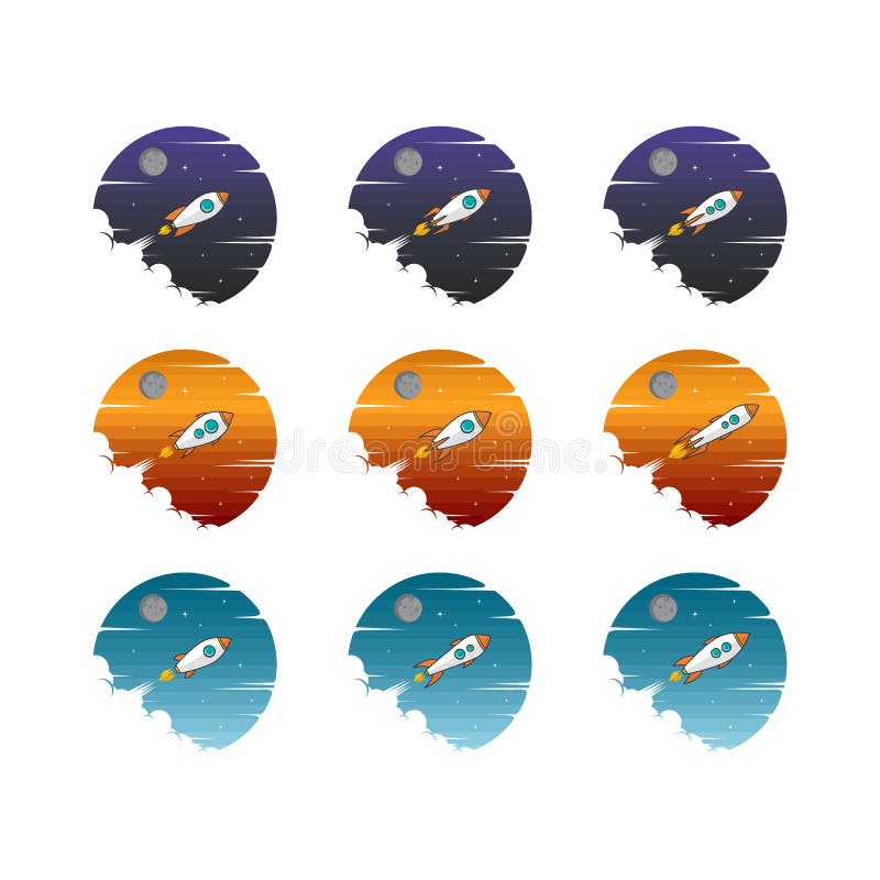 Rocket Ship Launch Space Travel Theme Vector Stock Vector ...