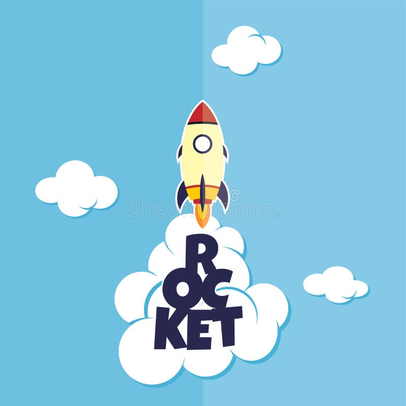 Rocket ship launch stock vector. Illustration of development - 69311736