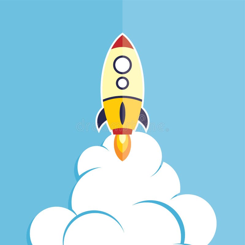 Rocket ship launch stock vector. Illustration of development - 69311977