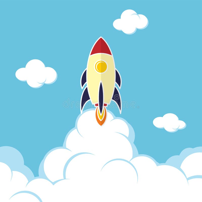 Rocket ship launch stock vector. Illustration of rocket - 69377621