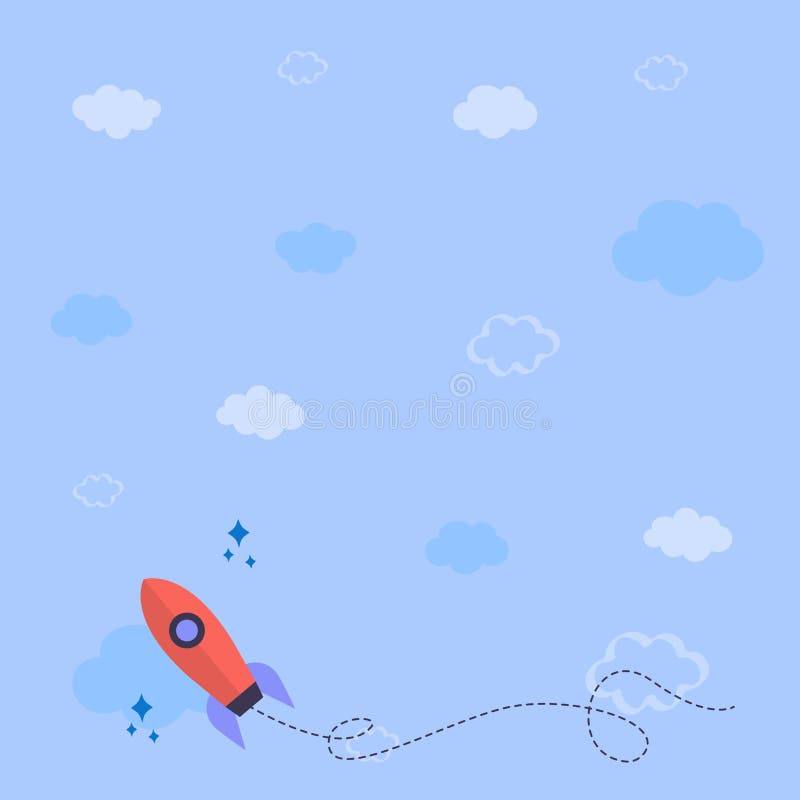 Rocket Ship Launching Fast Straight Up To the Outer Space. Spaceship ...