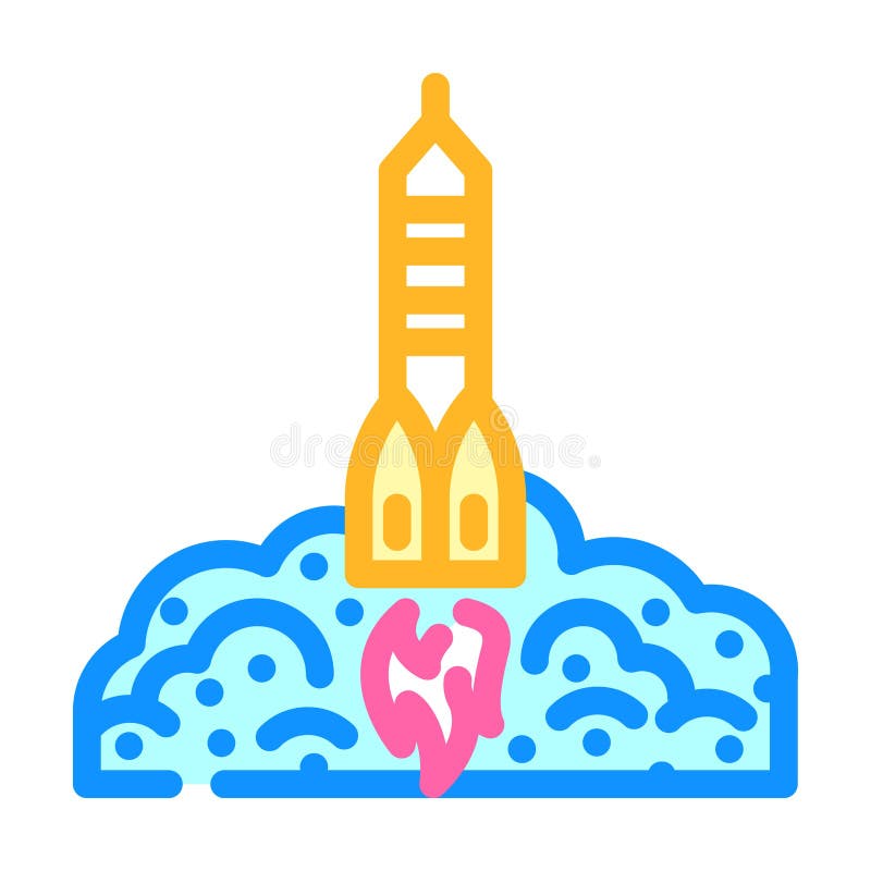 Rocket Ship Progress Color Icon Vector Illustration Stock Illustration ...
