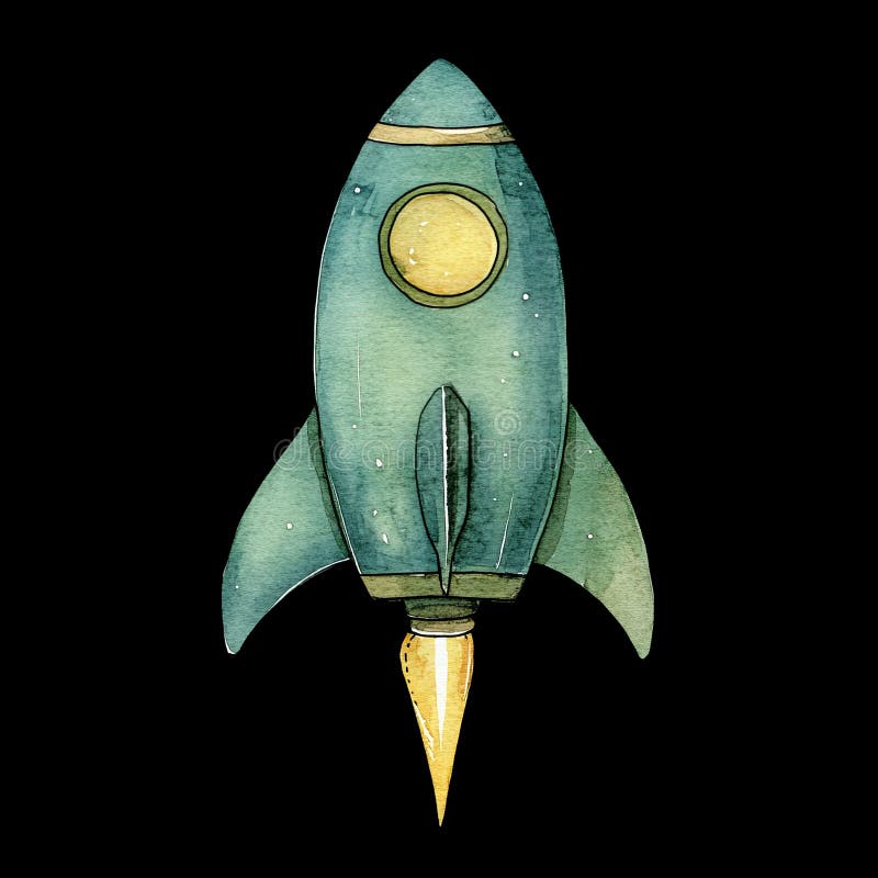 Rocket Ship Retro Space Illustration Stock Illustration - Illustration ...