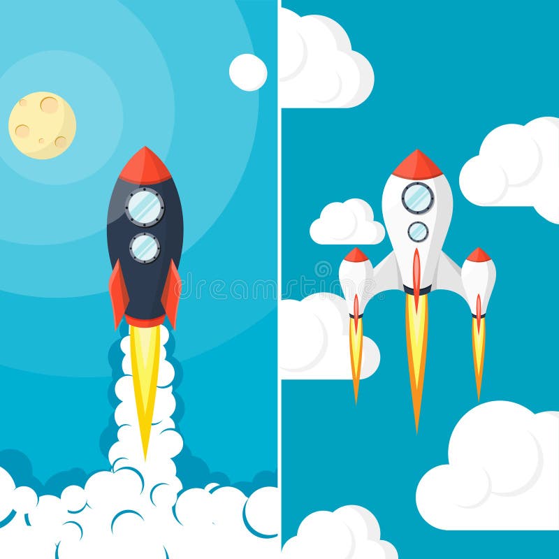 Rocket Ship. Launch. Space Travel. Start Up. Creative Idea, Innovation ...