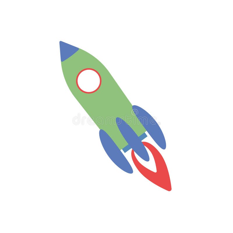Rocket Ship on White Background. Vector Illustration in Trendy Flat ...