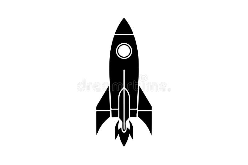 Rocket Silhouette Vector Art Illustration Stock Vector - Illustration ...