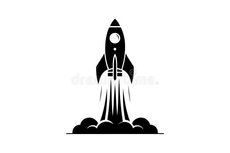 Rocket Silhouette Vector Art Illustration Stock Vector - Illustration ...