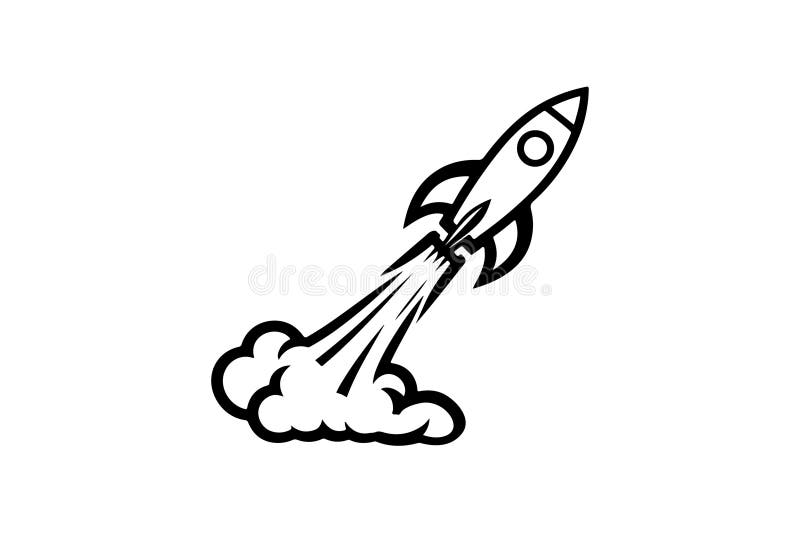 Rocket Silhouette Vector Art Illustration Stock Vector - Illustration ...