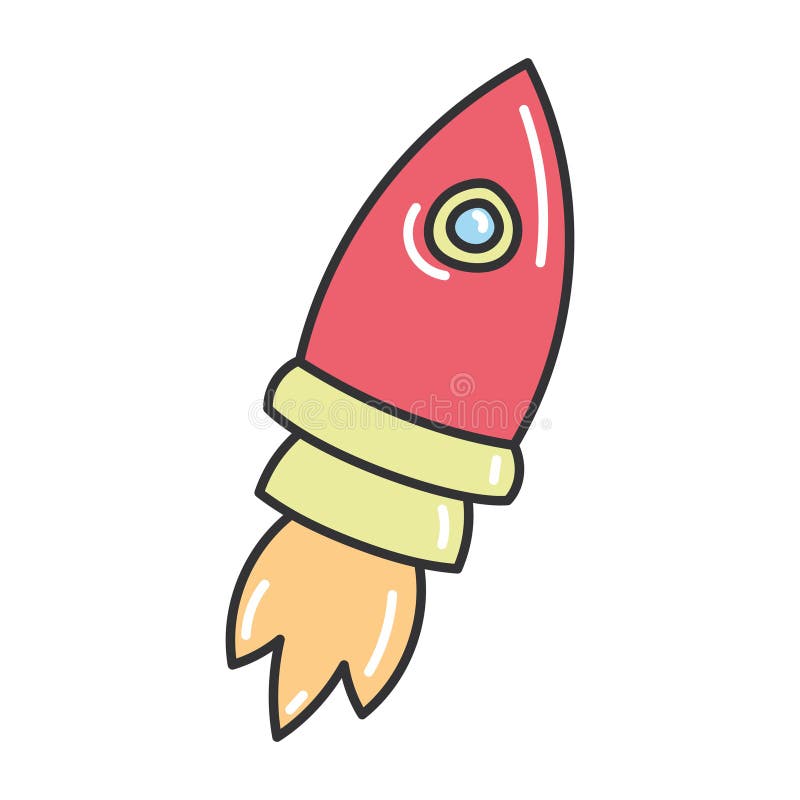 Rocket Sketch Icon Hand Draw Vector Stock Illustration - Illustration ...