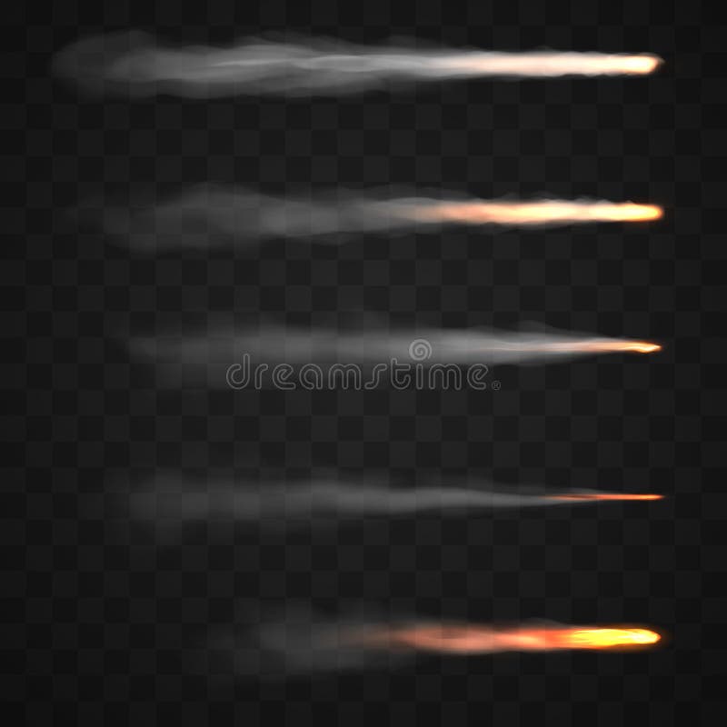 Rocket Smoke Trail Effects Set Stock Vector - Illustration of motion ...