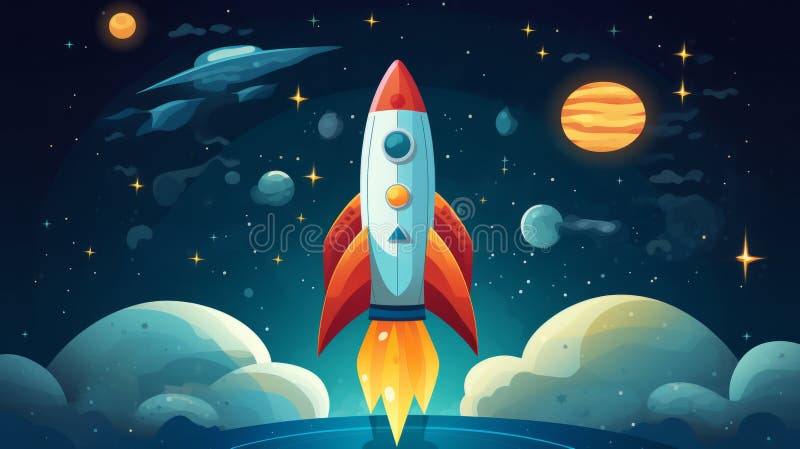 Rocket Soaring To the Stars Stock Photo - Image of exploration, space: 315287570