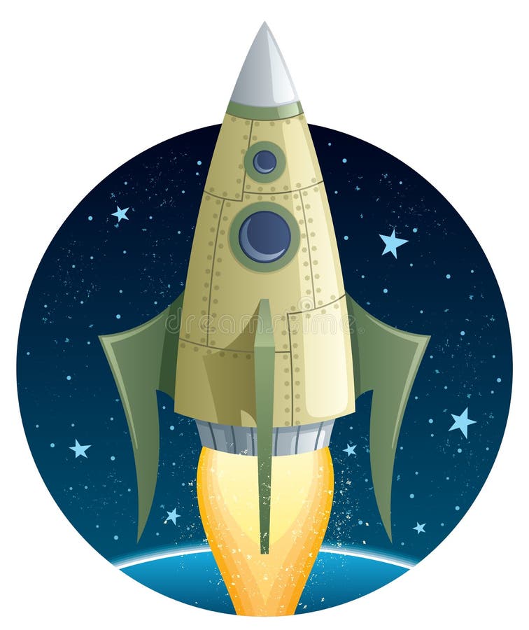 Launch of space rocket stock vector. Illustration of galaxy - 36154740