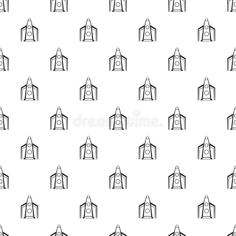 Rocket for Space Flight Pattern, Simple Style Stock Vector ...