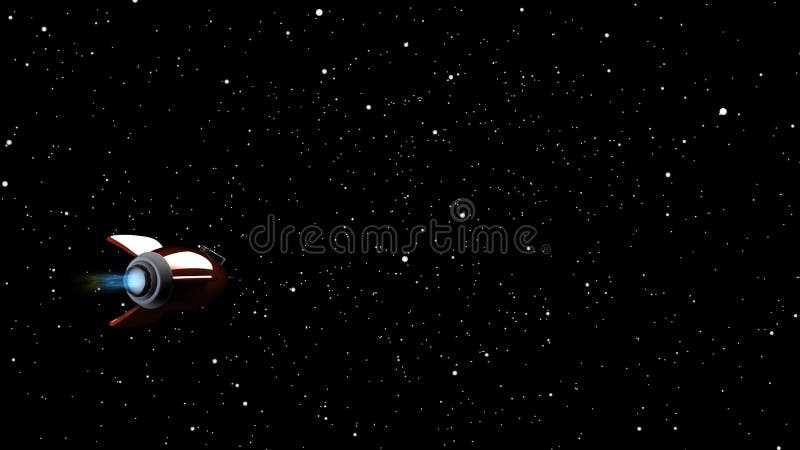 Rocket Space Flying or Travelling Throughout the Deep Space Universe ...