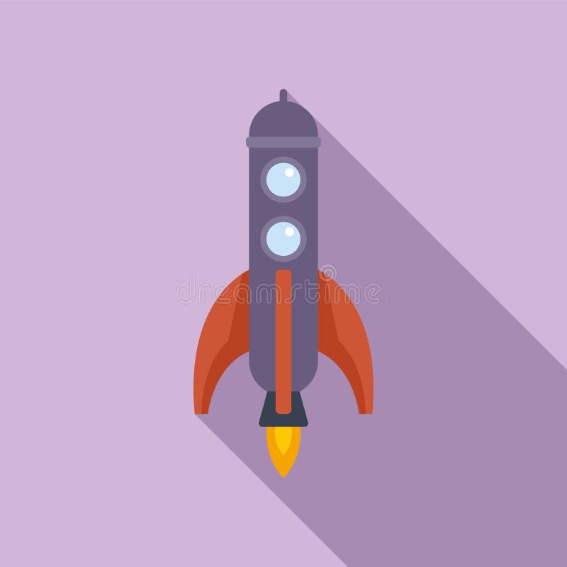 Rocket Space Icon Flat Vector. Fire Start Stock Vector - Illustration ...